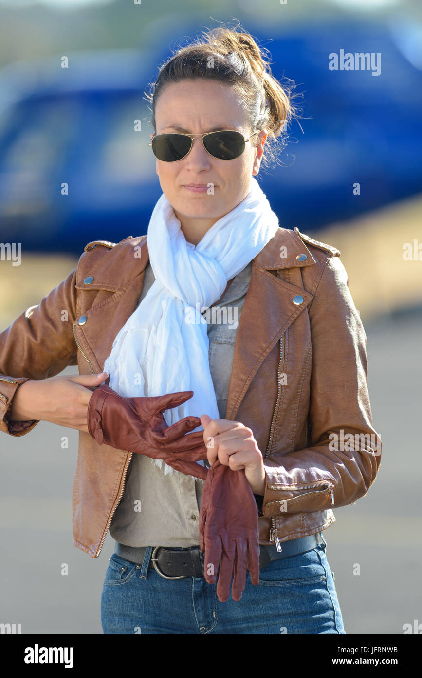 female helicopter pilot Stock Photo - Alamy