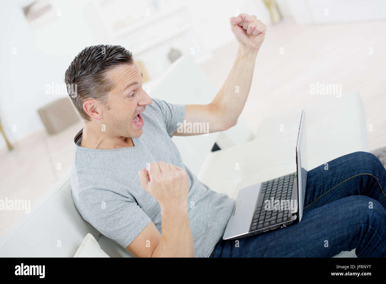 Thrilled reaction hi-res stock photography and images - Alamy