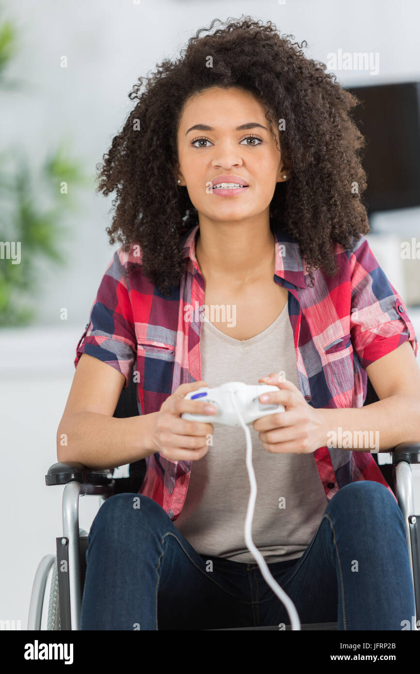 excitement in playing video game Stock Photo - Alamy