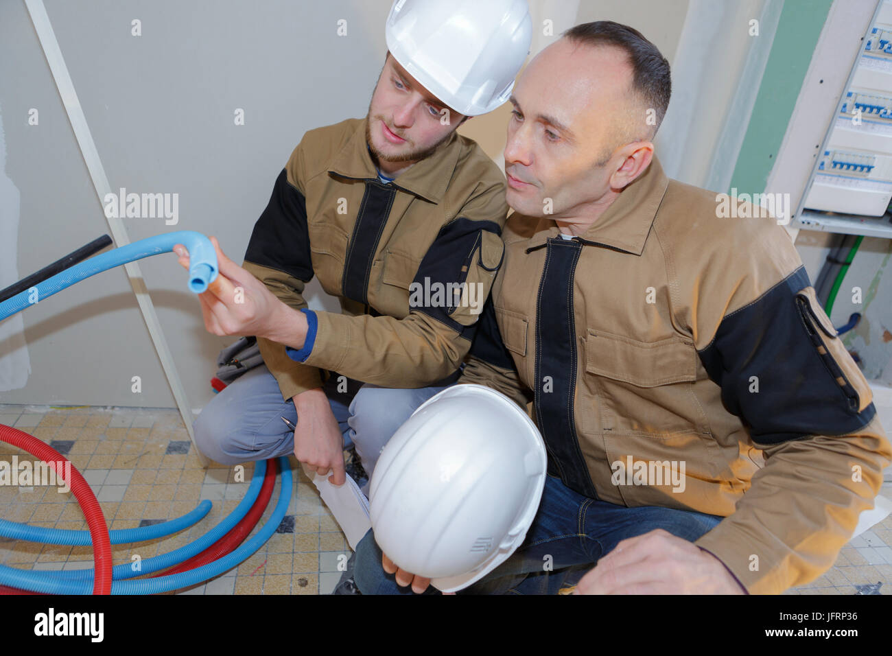home renovation electrical installation Stock Photo - Alamy