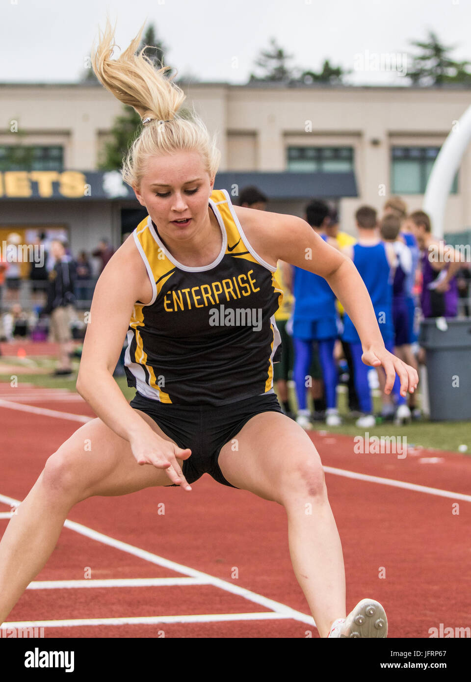 Track and field action at the Hornet Invite in Redding, California ...