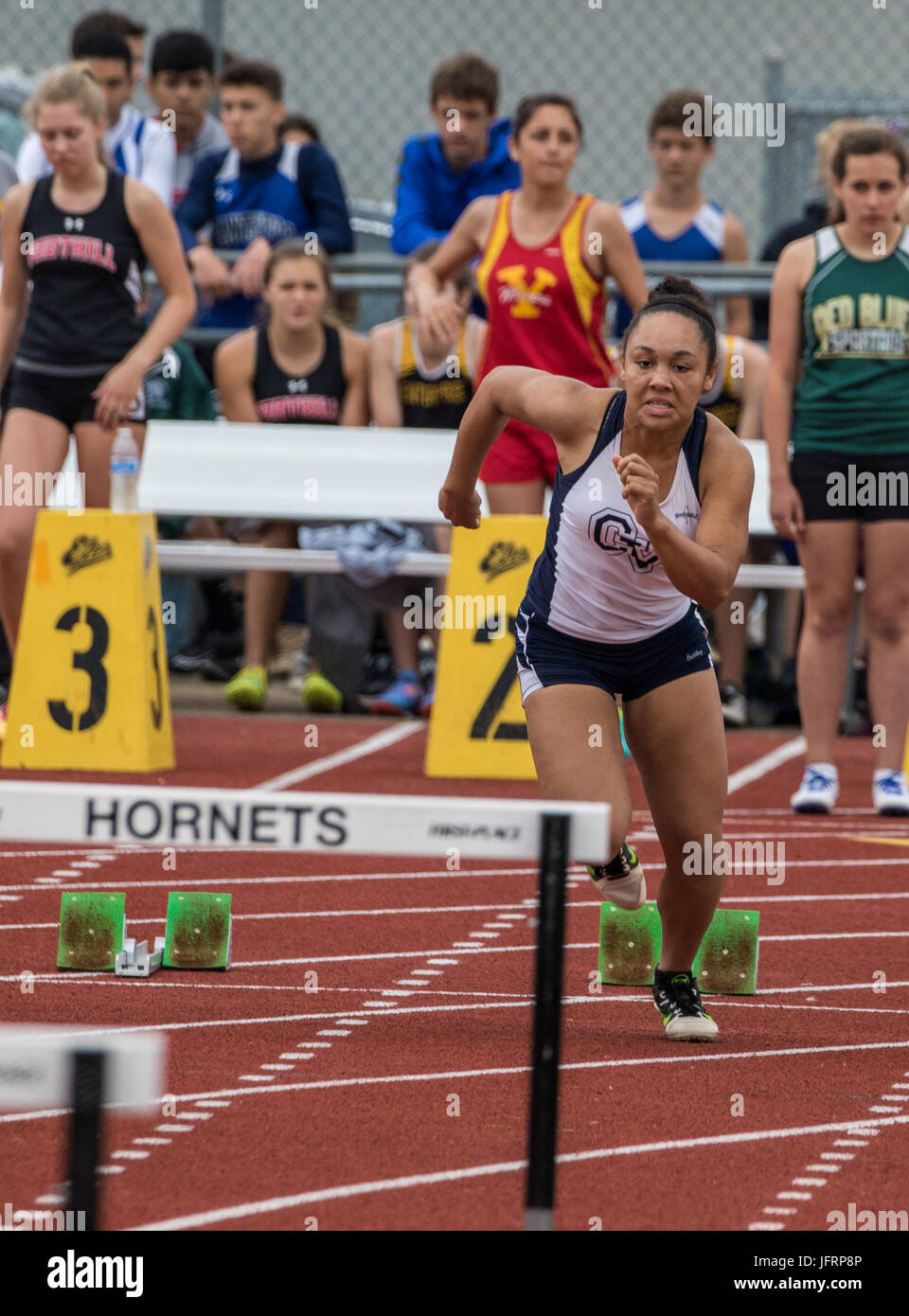 Track and field action at the Hornet Invite in Redding, California ...
