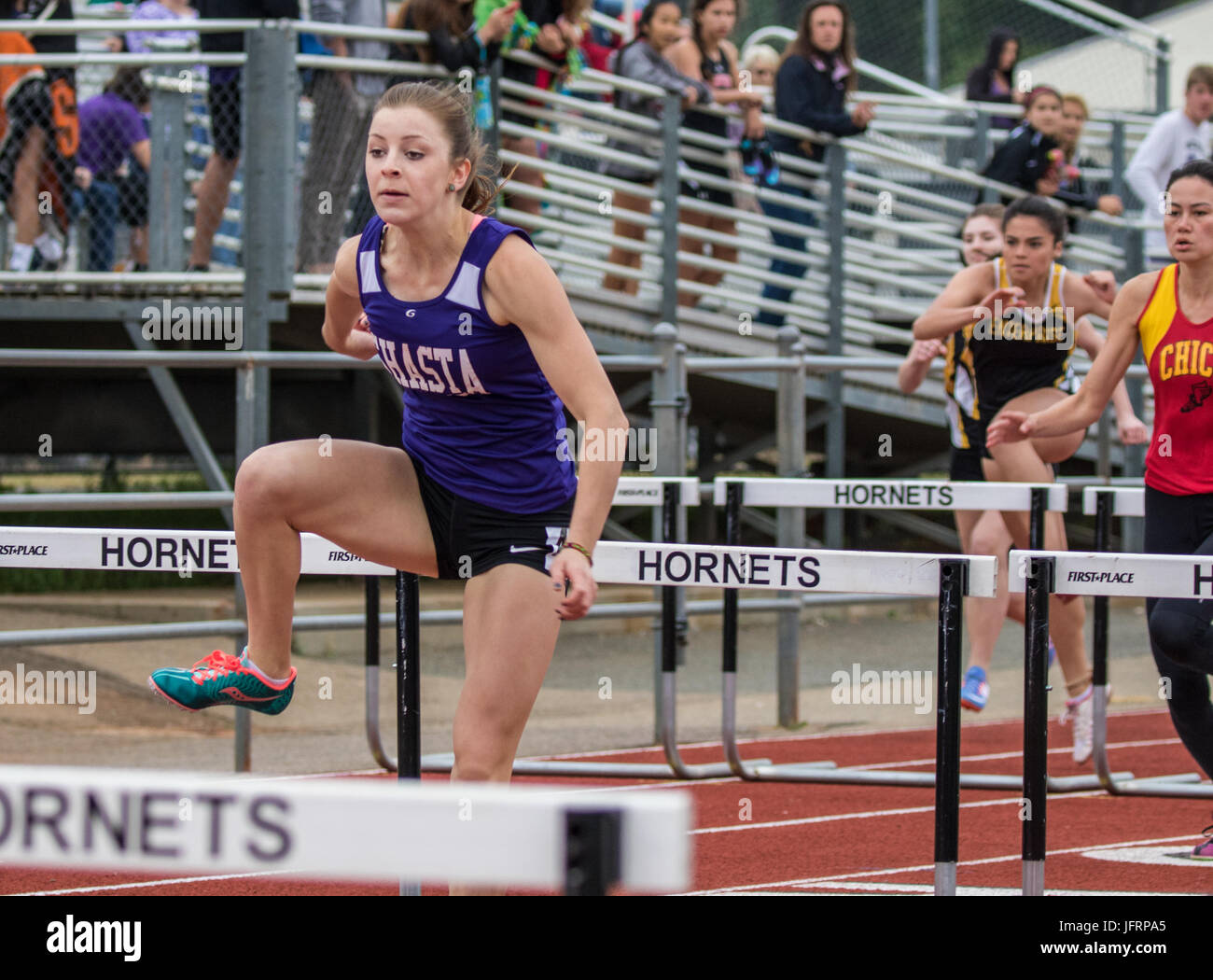 Track and field action at the Hornet Invite in Redding, California ...