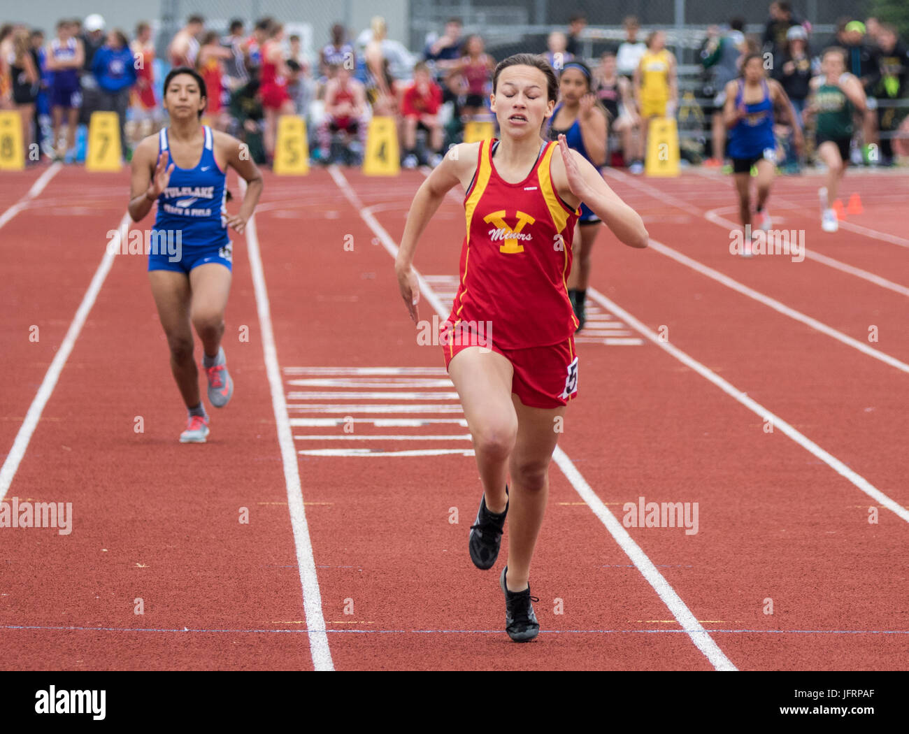Track and field action at the Hornet Invite in Redding, California ...