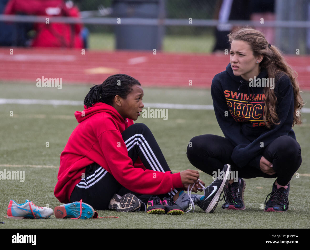 Track and field action at the Hornet Invite in Redding, California ...
