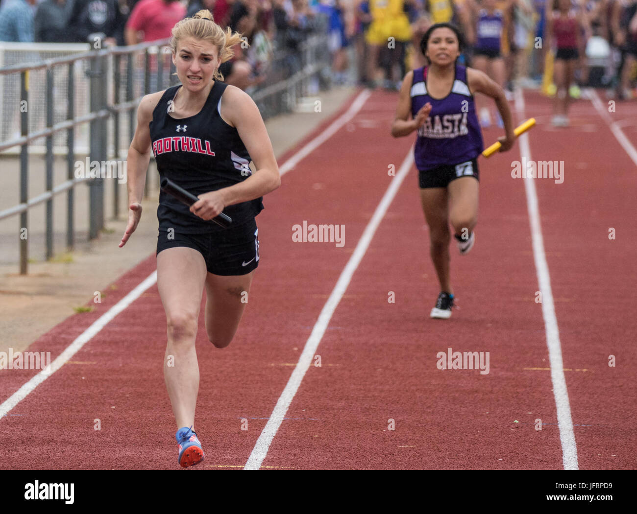 Track and field action at the Hornet Invite in Redding, California ...