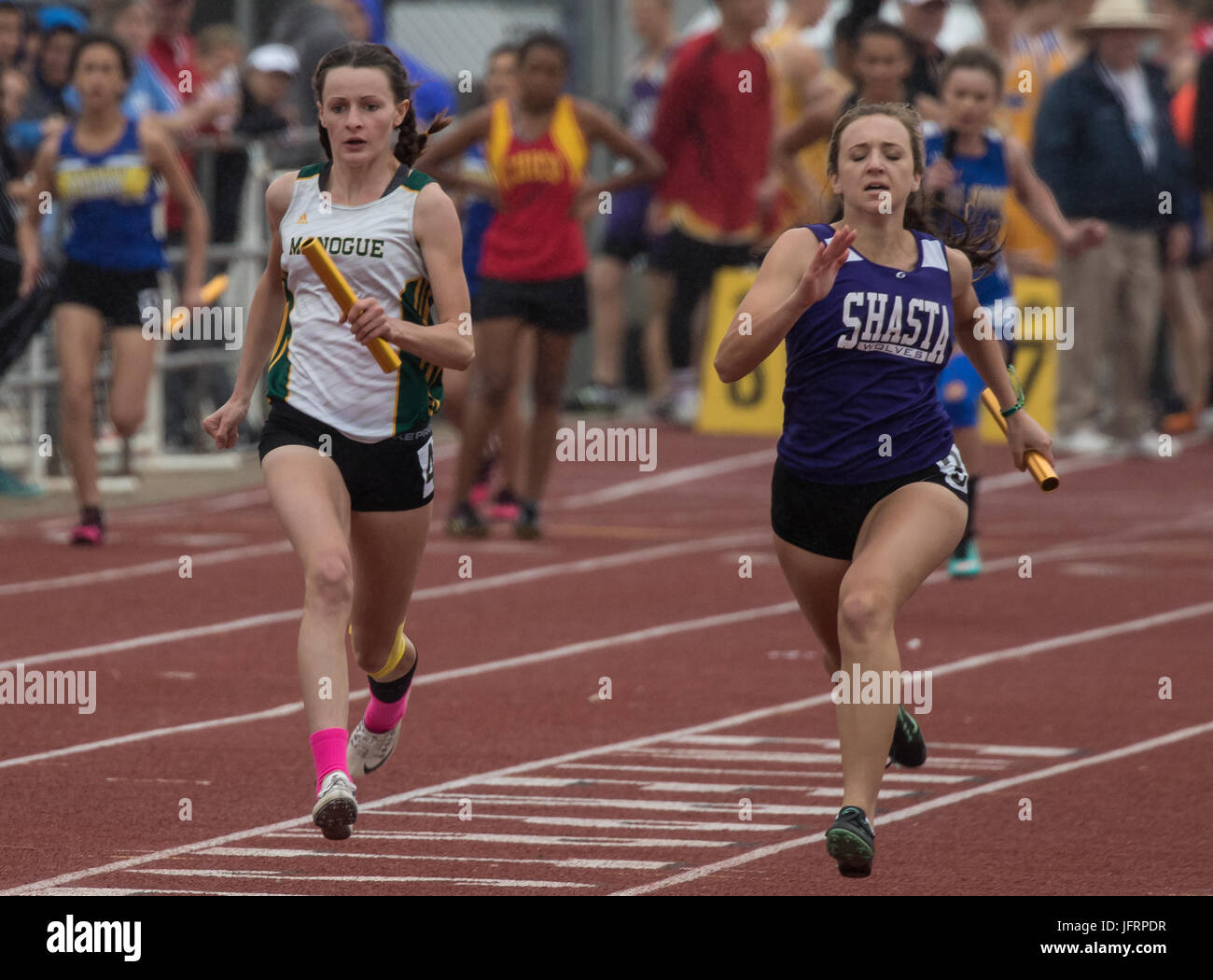Track and field action at the Hornet Invite in Redding, California ...