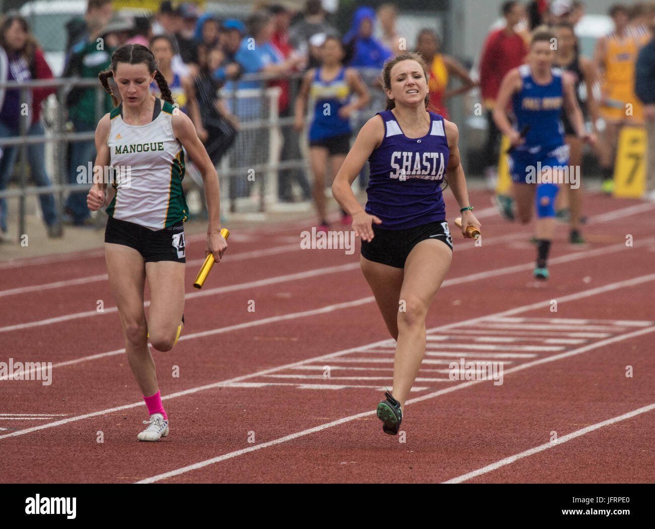 Track and field action at the Hornet Invite in Redding, California ...