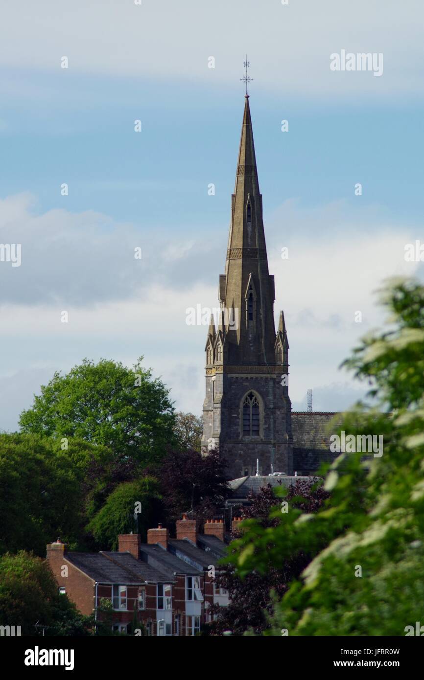 St Leonards Church, Gothic Victorian Spire and Terraced Houses on a ...