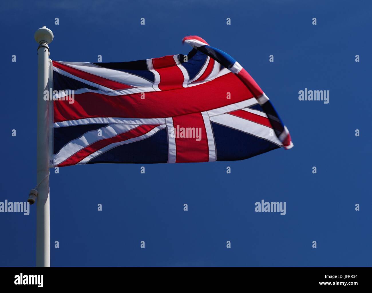 Union Jack Flag in Northernhay Garden Exeter, Devon, UK. July, 2017 ...