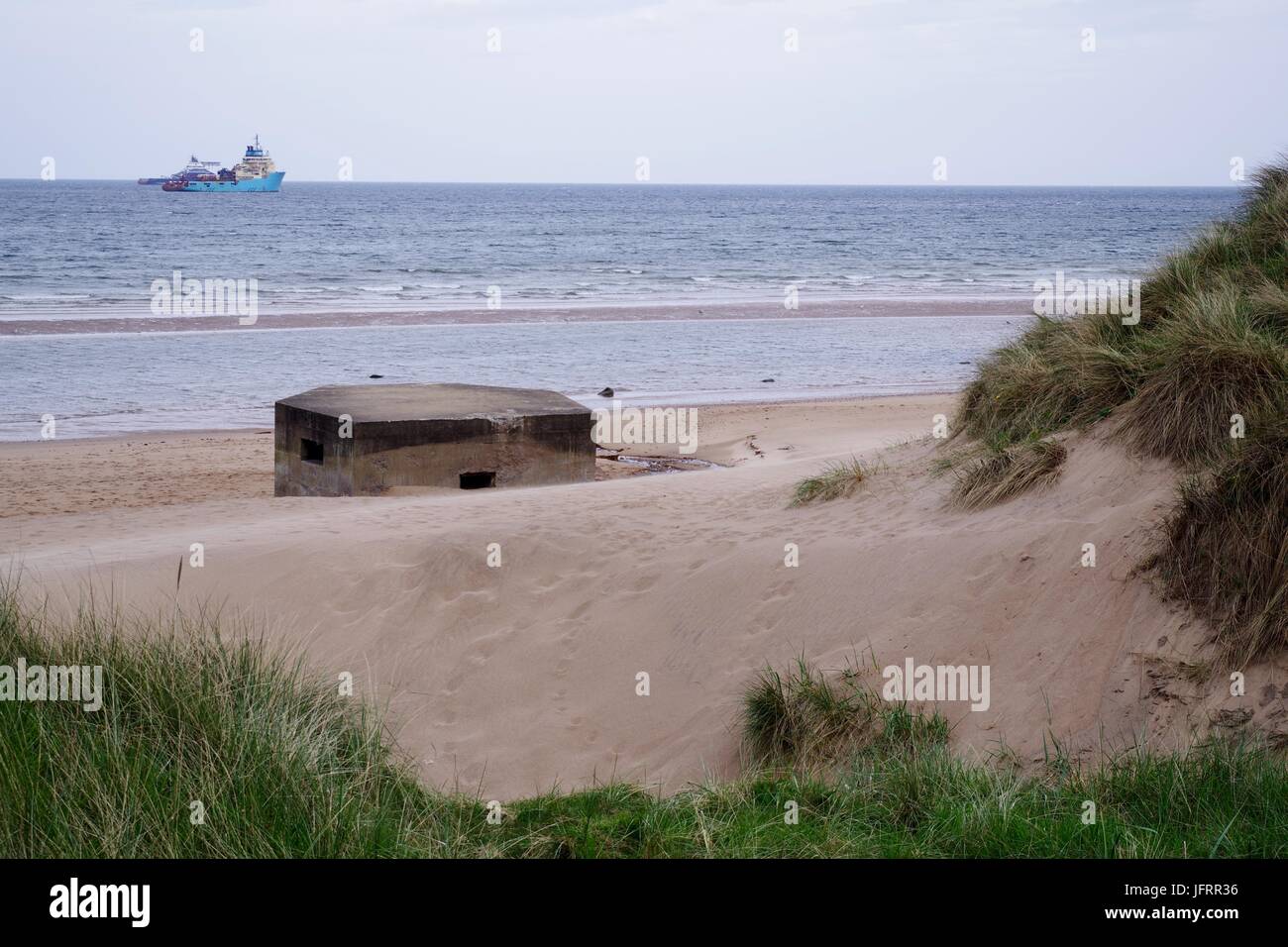 Second World War Defensive "Pill Box" on the Beach North of Aberdeen ...