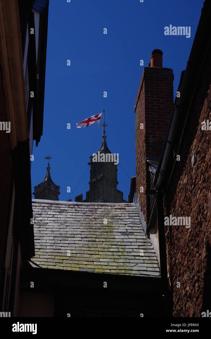 The North Tower of Exeter Cathedral (St Paul's Tower), Flying the Cross ...