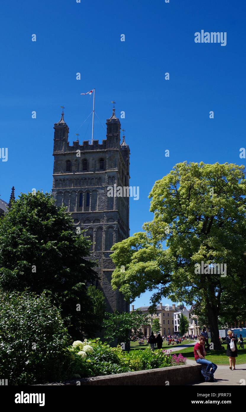The North Tower of Exeter Cathedral (St Paul's Tower), Flying the Cross ...
