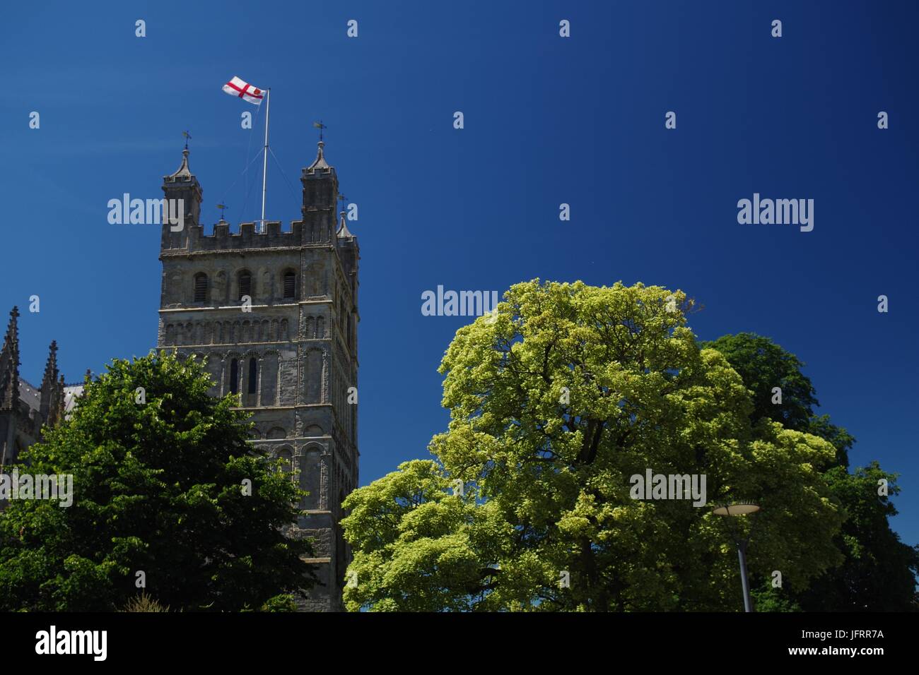 The North Tower of Exeter Cathedral (St Paul's Tower), Flying the Cross ...