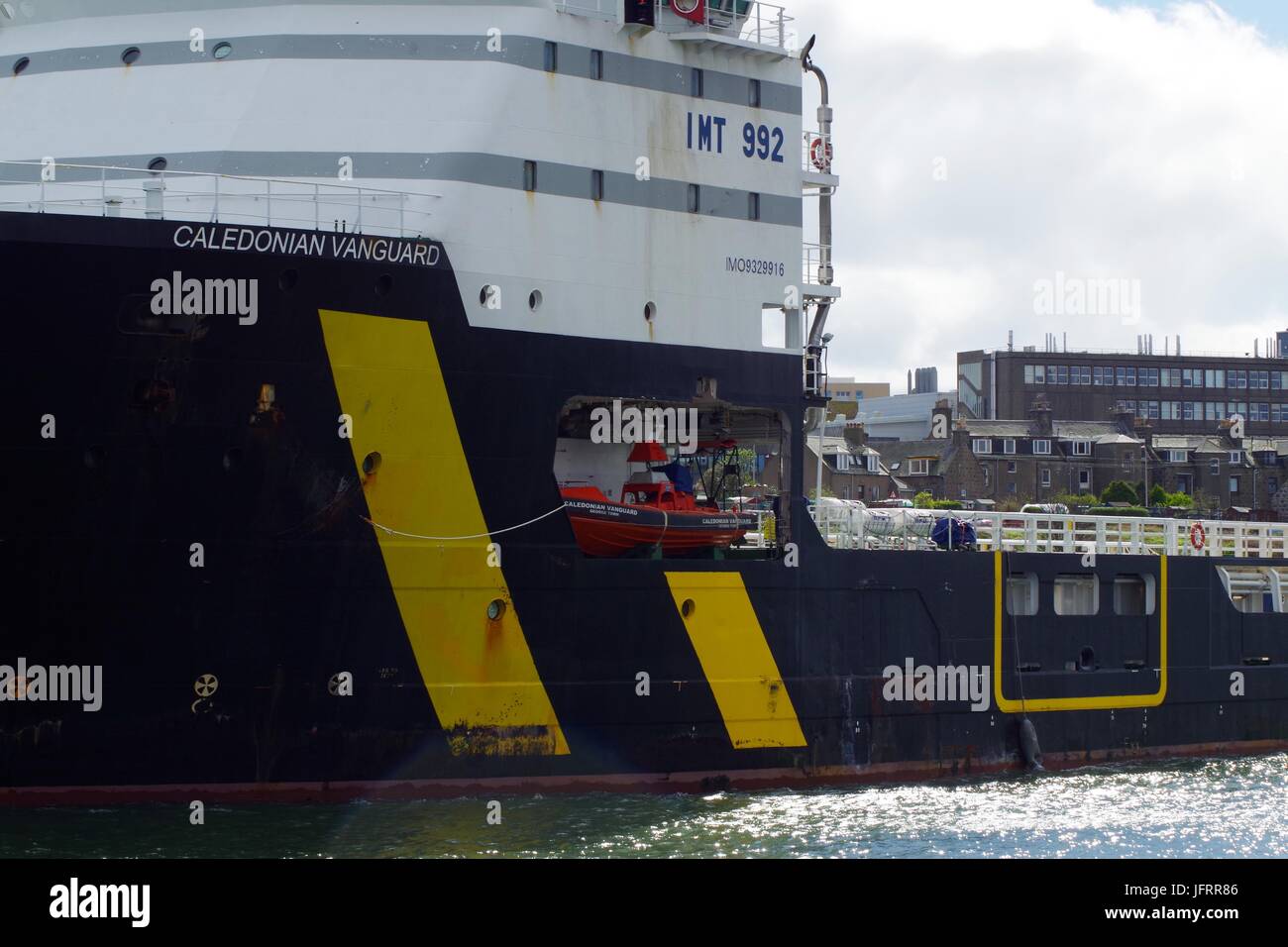 Caledonian Vanguard Oil Support Vessel Ship Leaving Aberdeen Harbour ...