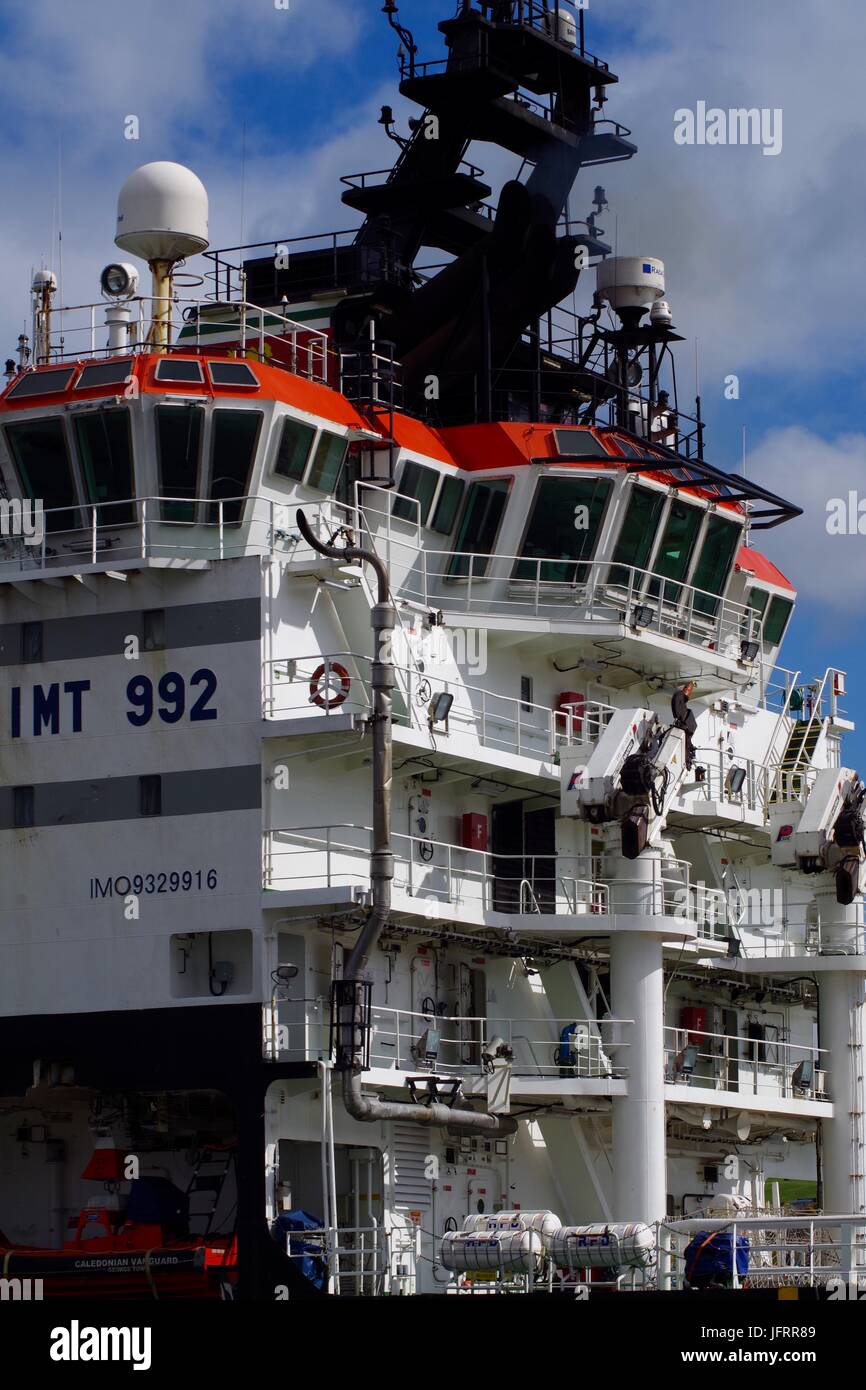 Caledonian Vanguard Oil Support Vessel Ship Leaving Aberdeen Harbour ...