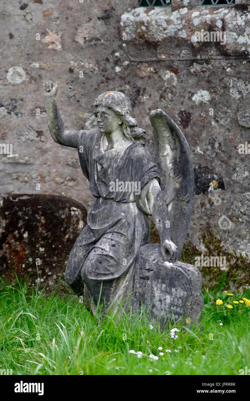 Angel Statue Gravestone in St Mary's Churchyard, Village of Holne ...
