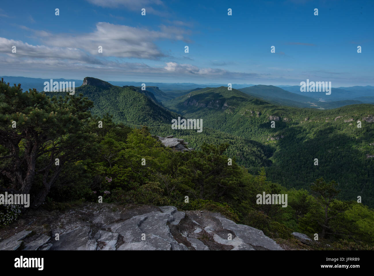 Overlooking Linville Gorge in the North Carolina mountains Stock Photo ...