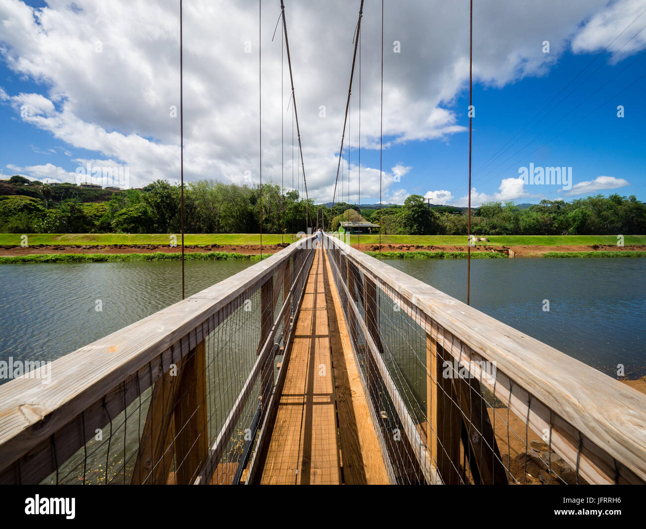 Swinging Bridge, Hanapepe, Kauai, Hawaii, USA Stock Photo - Alamy