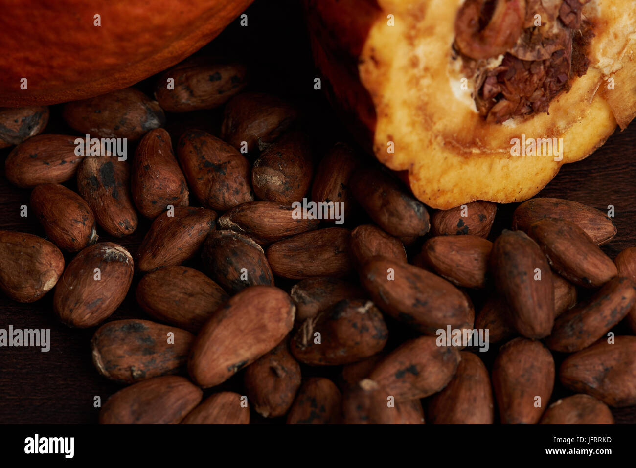 Raw chocolate theme close-up. Organic cacao pod Stock Photo - Alamy