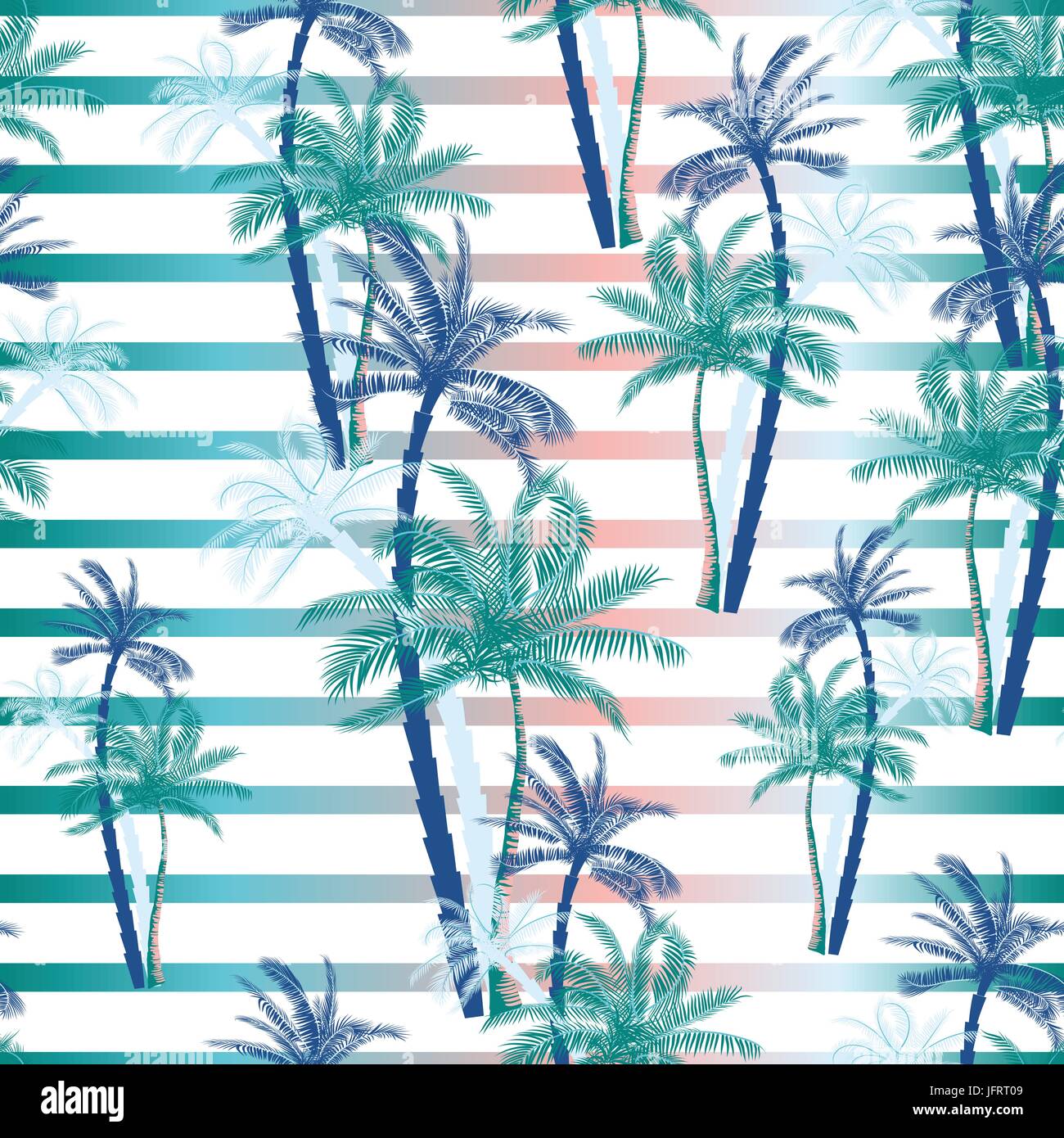 Vector Beautiful exotic tropical summer pattern with palm trees Stock ...
