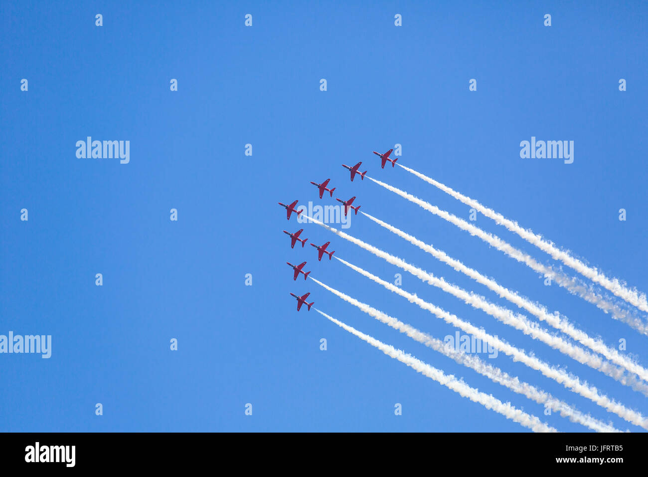 Red Arrows Display Team Stock Photo - Alamy