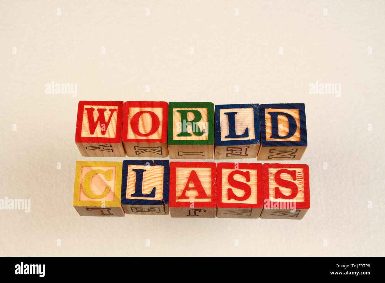 The term world class visually displayed on a white background using ...