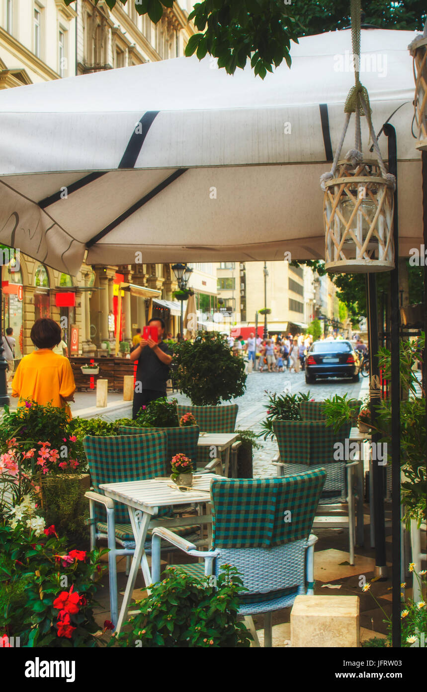 Traditional street cafe, restaurant Stock Photo - Alamy