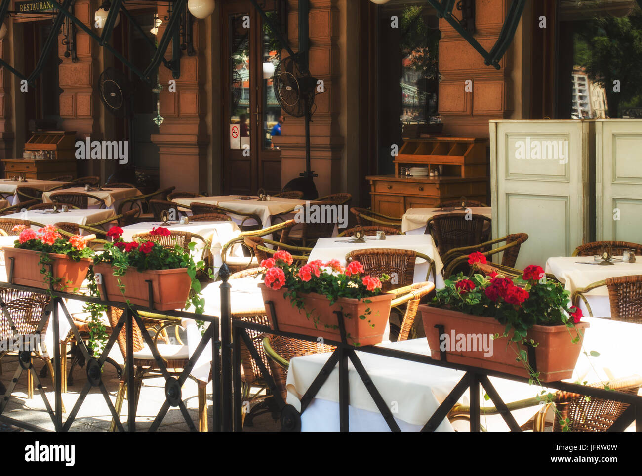 Traditional street cafe, restaurant Stock Photo - Alamy