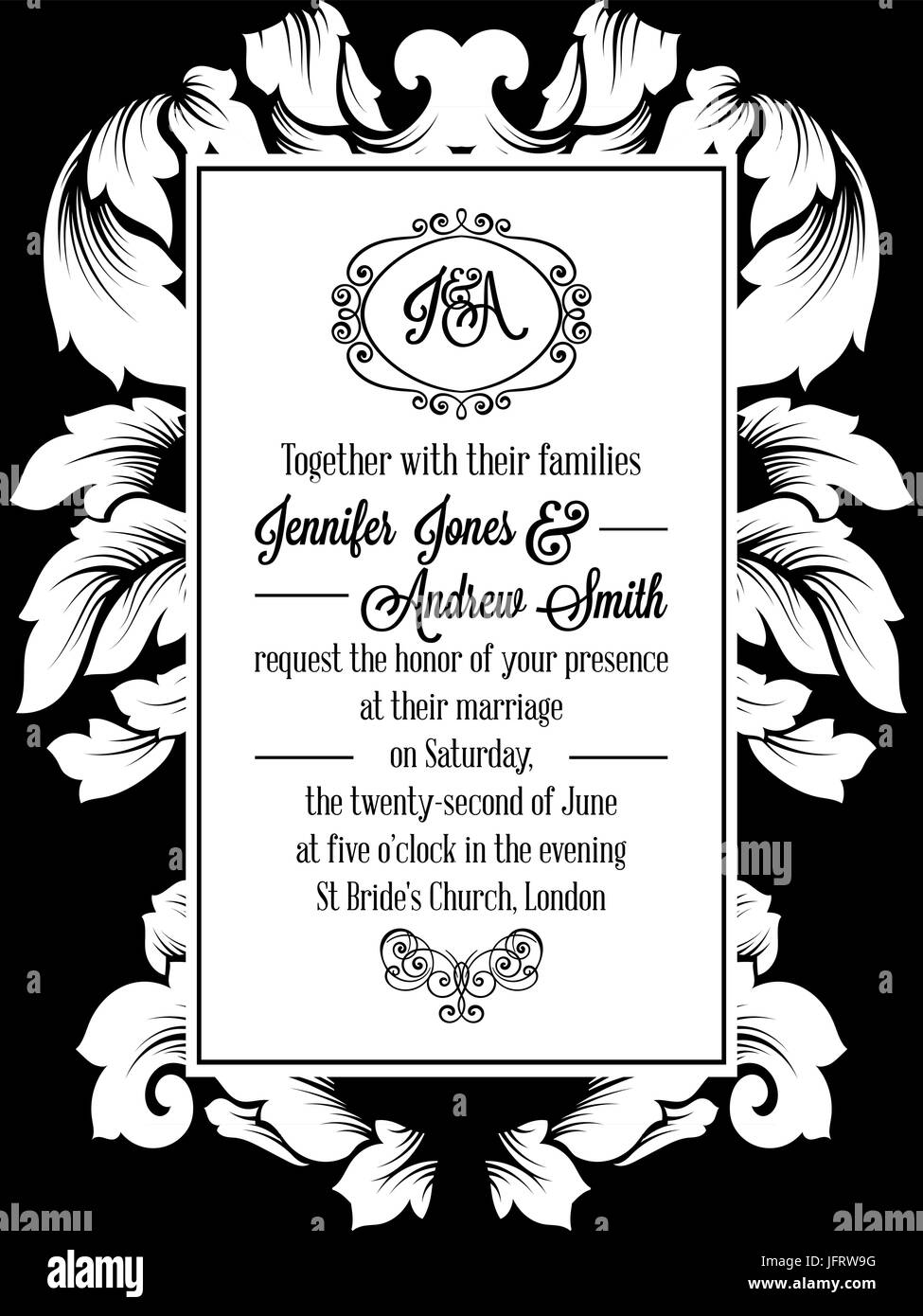 Damask Monogram Template