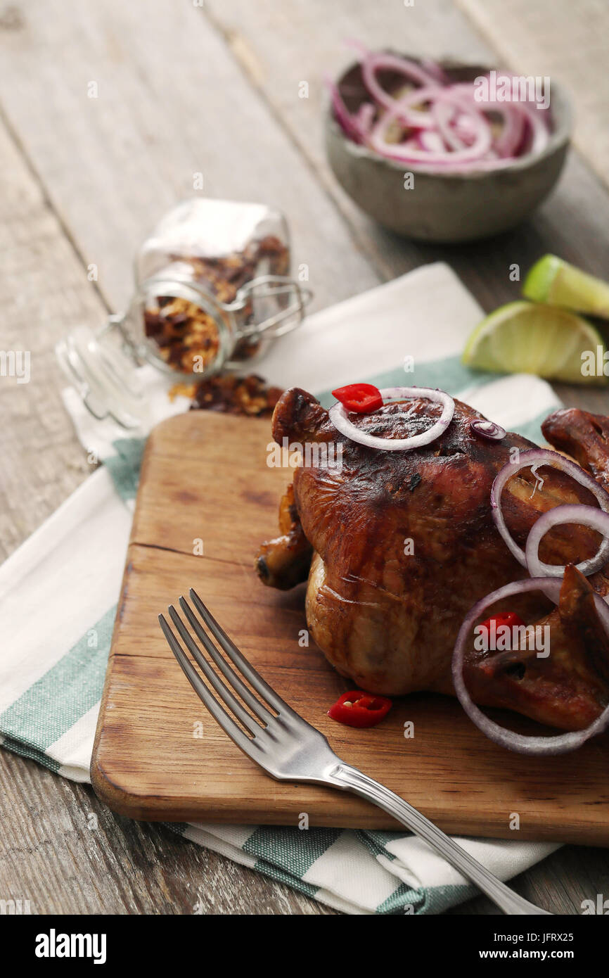 Fried chicken on the table Stock Photo - Alamy