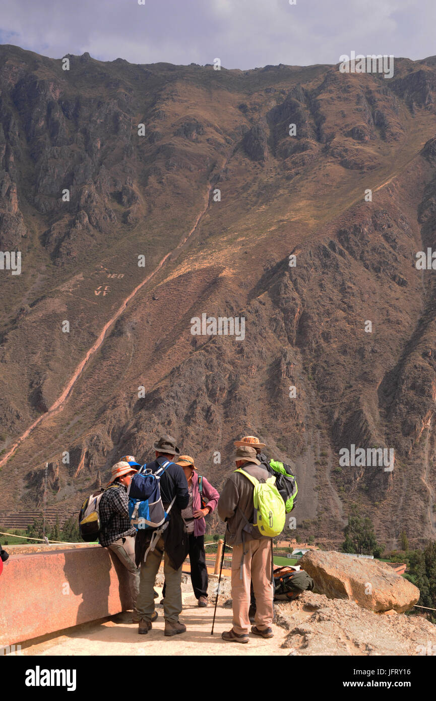 Above the town of Ollantaytambo tower the well-preserved remains of a ...