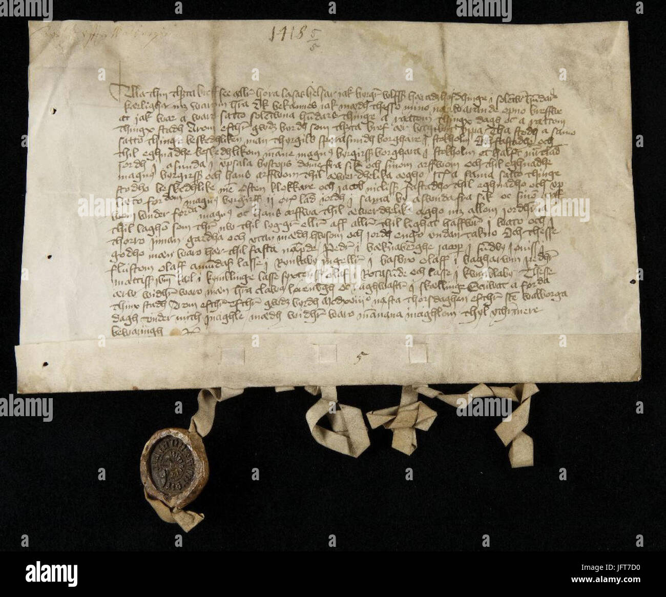 Ålsten, fastebrev 1418-a Stock Photo - Alamy