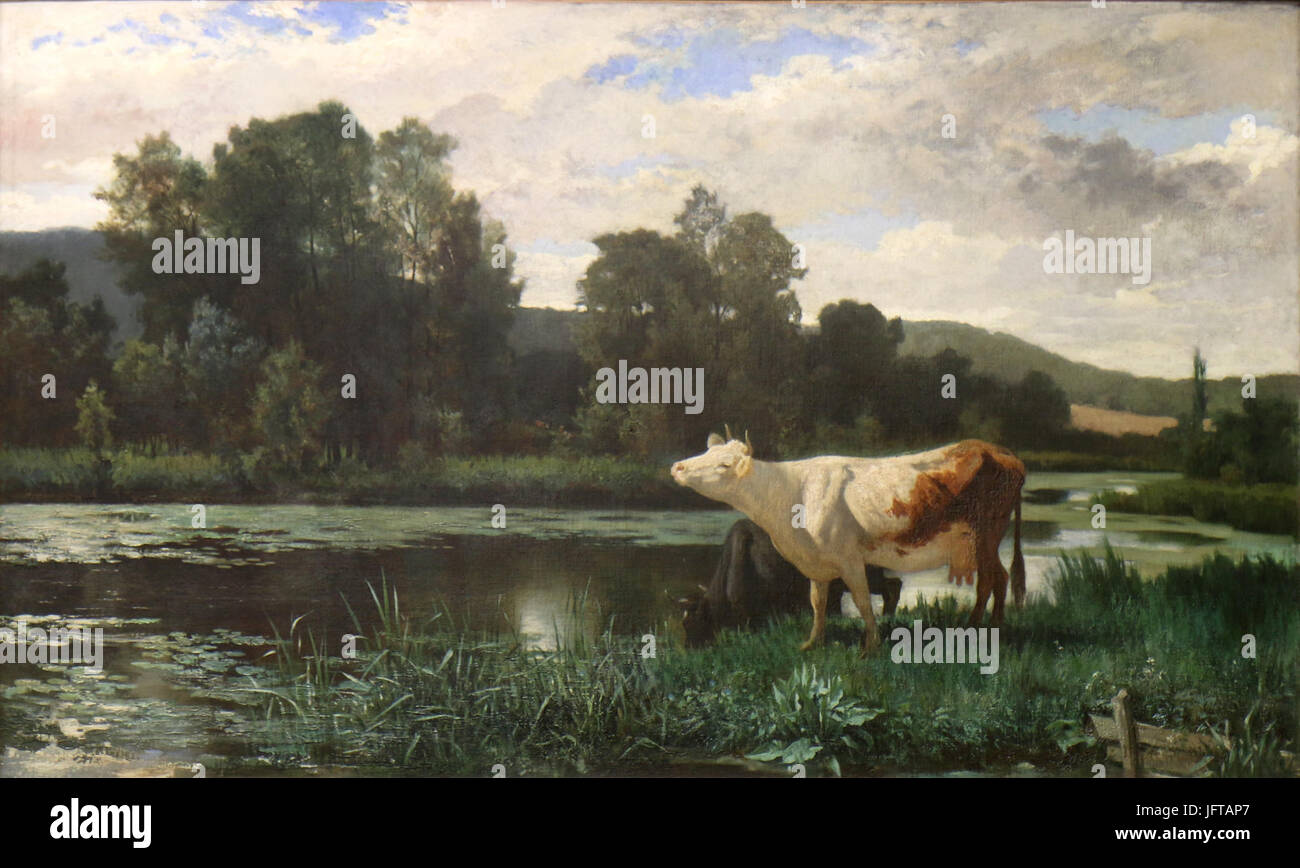 Édouard Debat-Ponsan-Les vaches Stock Photo - Alamy