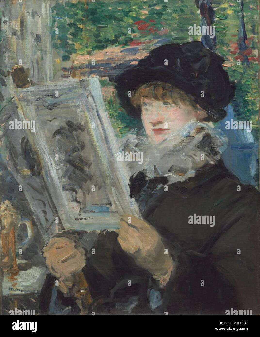 Édouard Manet - Lecture de l'illustré Stock Photo - Alamy