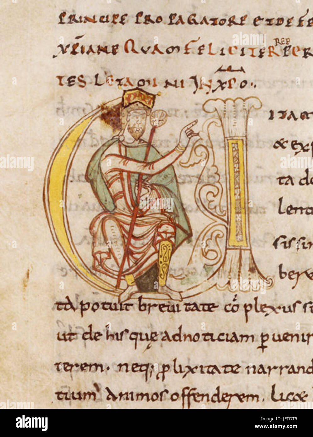 Éginhard Vita Caroli magni imperatoris-Lettrine V historiée Charlemagne ...