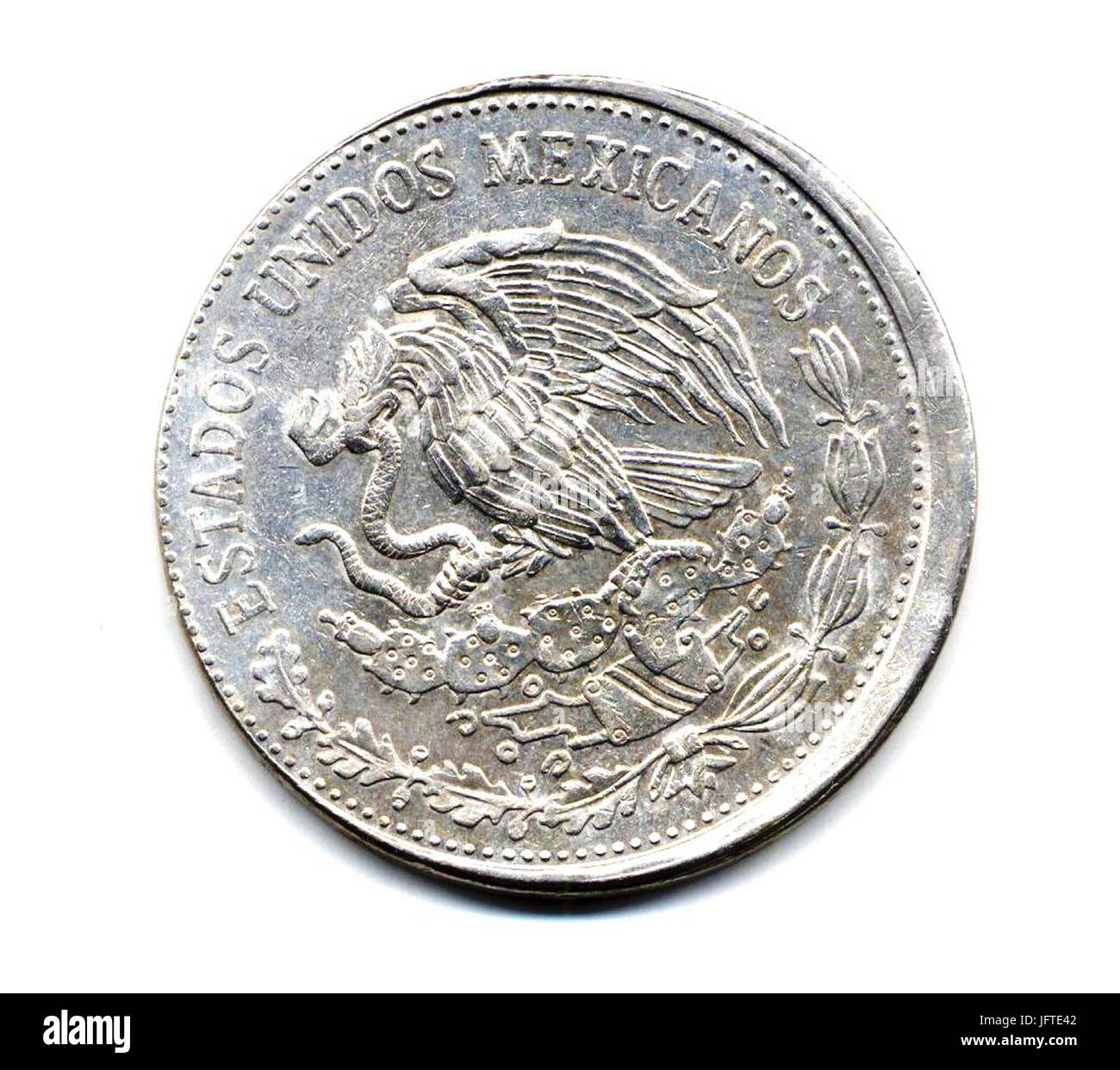 20 pesos de México de 1982 (reverso)(moneda con troquel descentrado ...