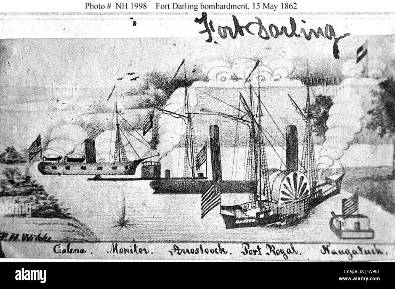 Bombardment of Fort Darling Drewry s Bluff Virginia 15 May 1862 Stock ...