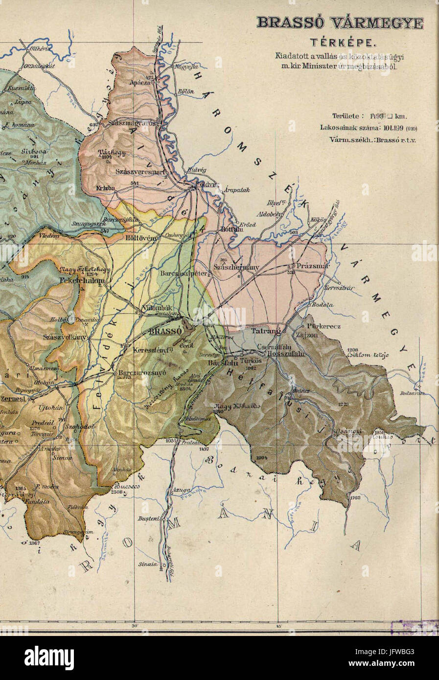 Brassó county administrative map Stock Photo - Alamy
