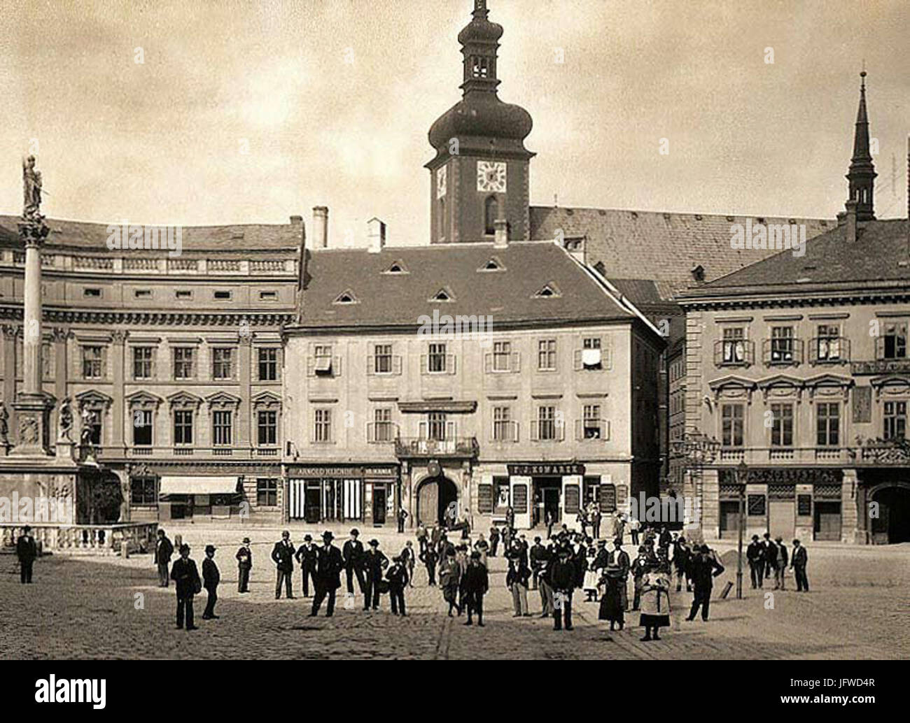 A historical view of Brno, a major city in the Czech Republic ...