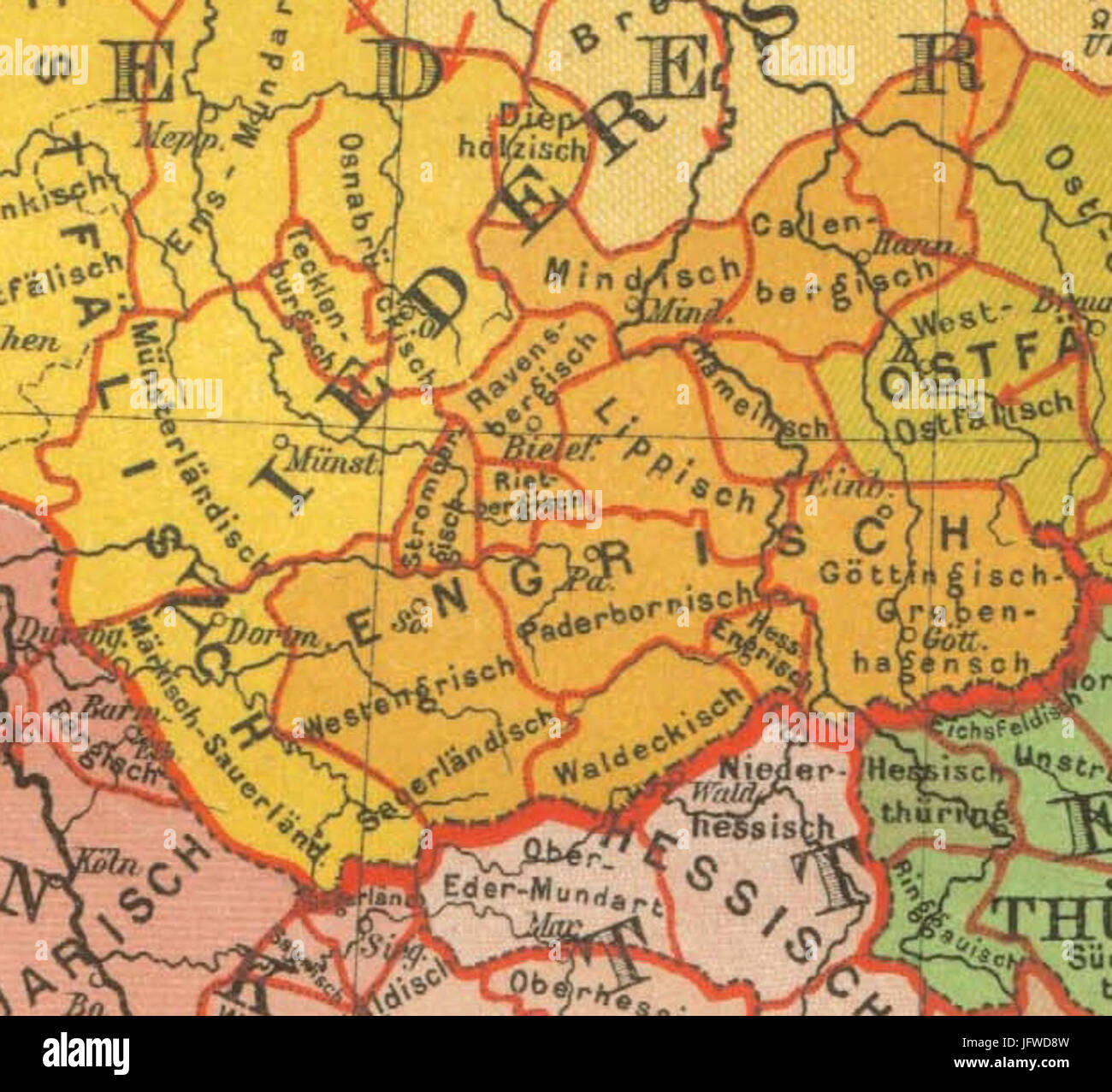 Brockhaus 1894 Deutsche Mundarten 28Westfälisch29 Stock Photo - Alamy