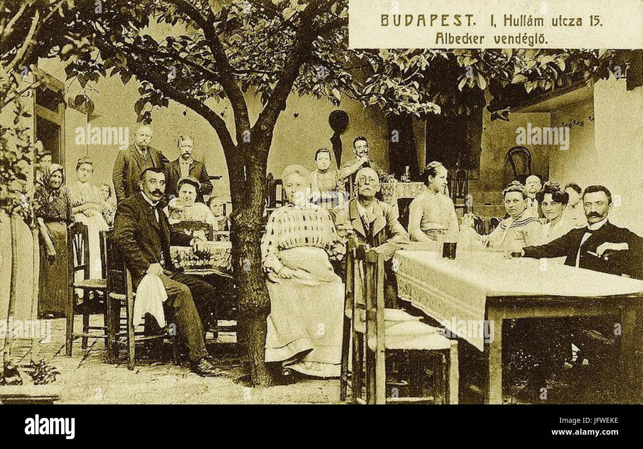 Budapest, TabơA1n, Albecker vendéglő 1901 Stock Photo - Alamy