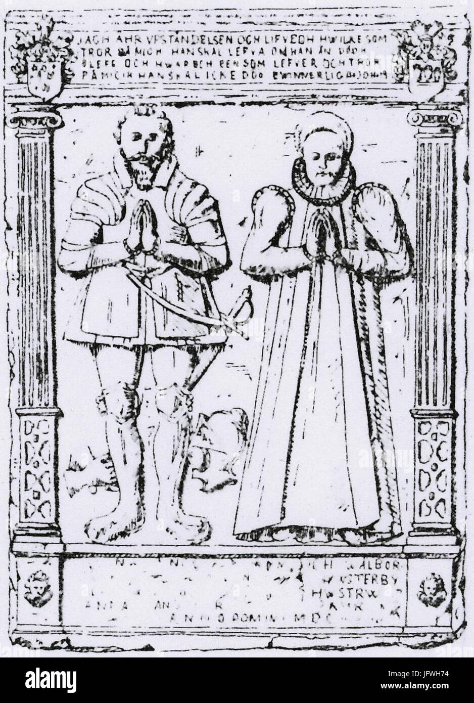 Arvid Tönnesson Wildemans och Anna Hansdotter Björnrams gravsten i St ...