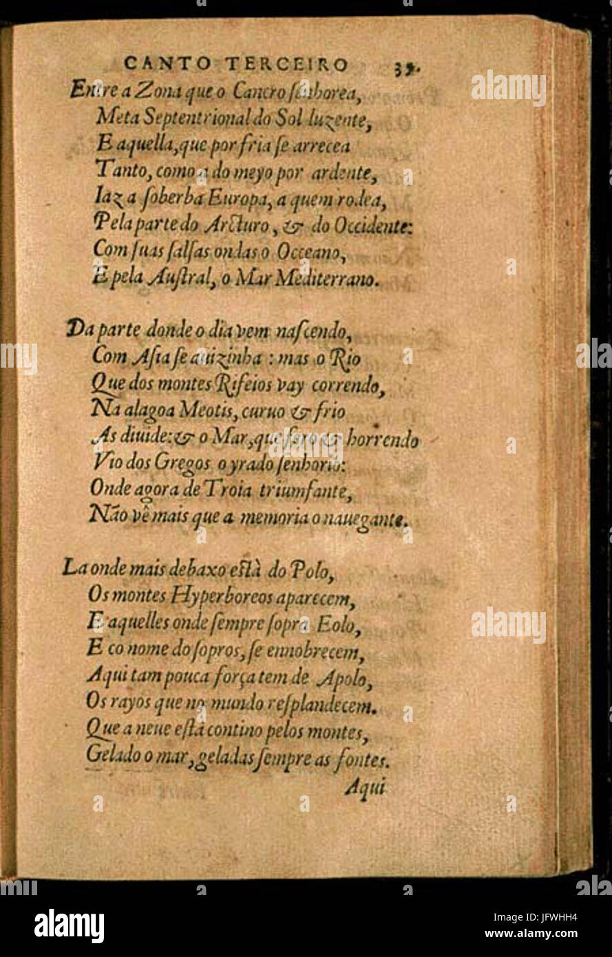 An excerpt from the 'Os Lusíadas' by Luís de Camões, a key work of ...