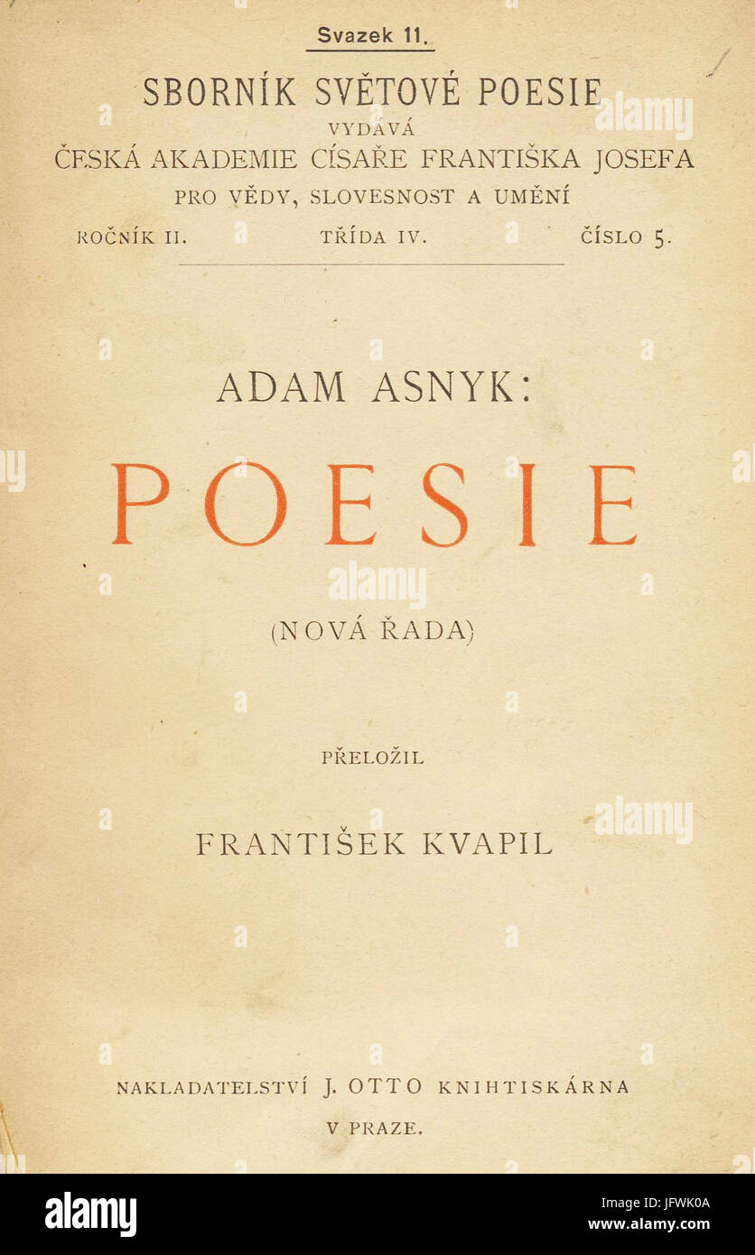 Asnyk Poesie novơ3A1 řada 1892 Stock Photo - Alamy