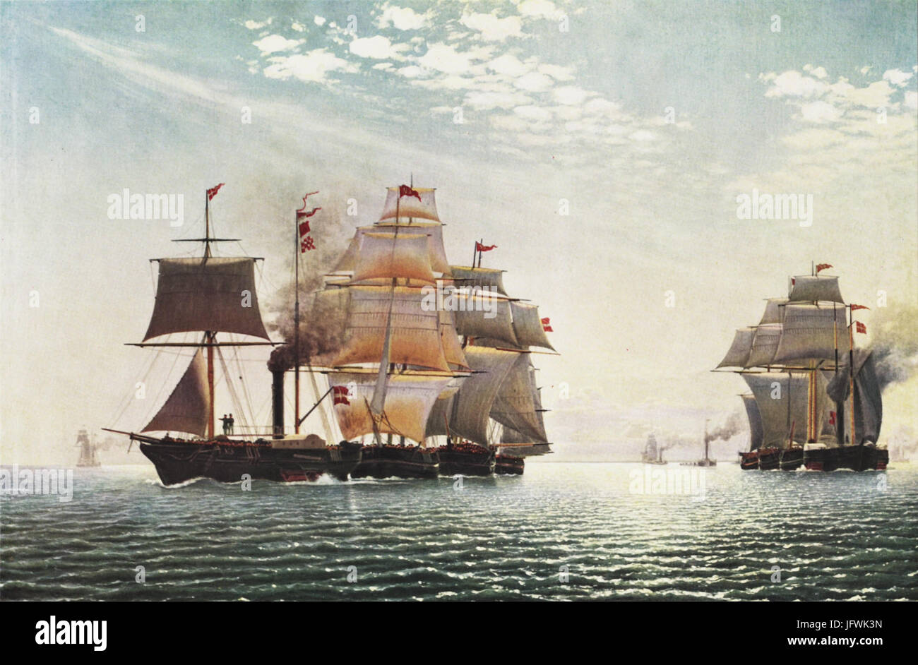 Carl Dahl - Transportflåden i Svendborg sund - 1848 Stock Photo - Alamy