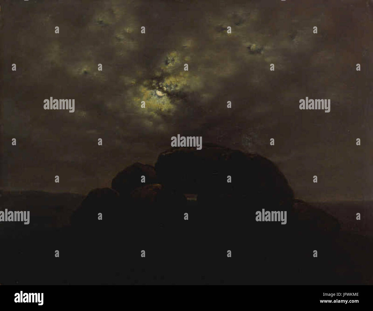 Carl Gustav Carus - Hünengrab bei Mondschein (1820 Stock Photo - Alamy