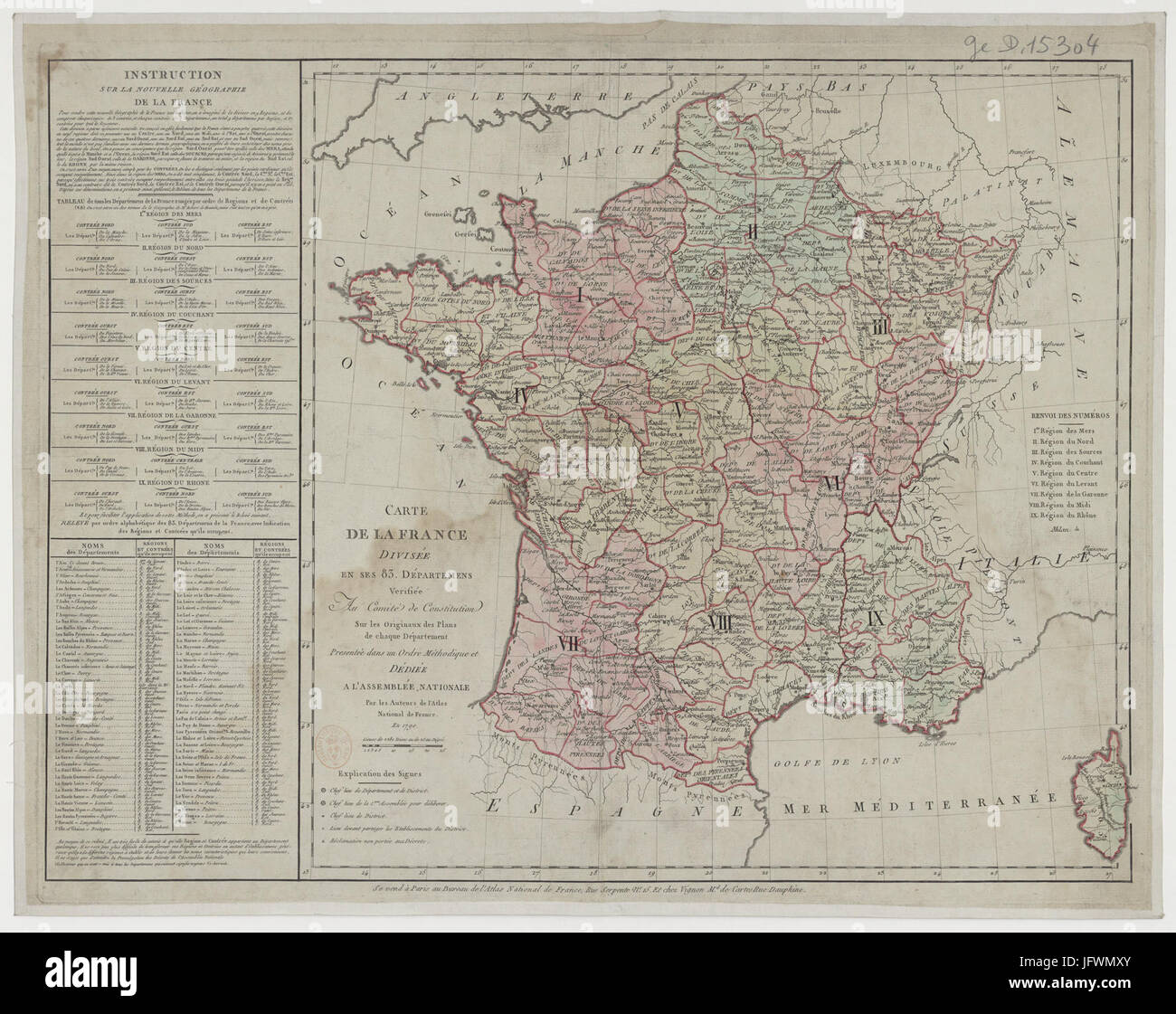 Map departments of revolutionary france hi-res stock photography and ...