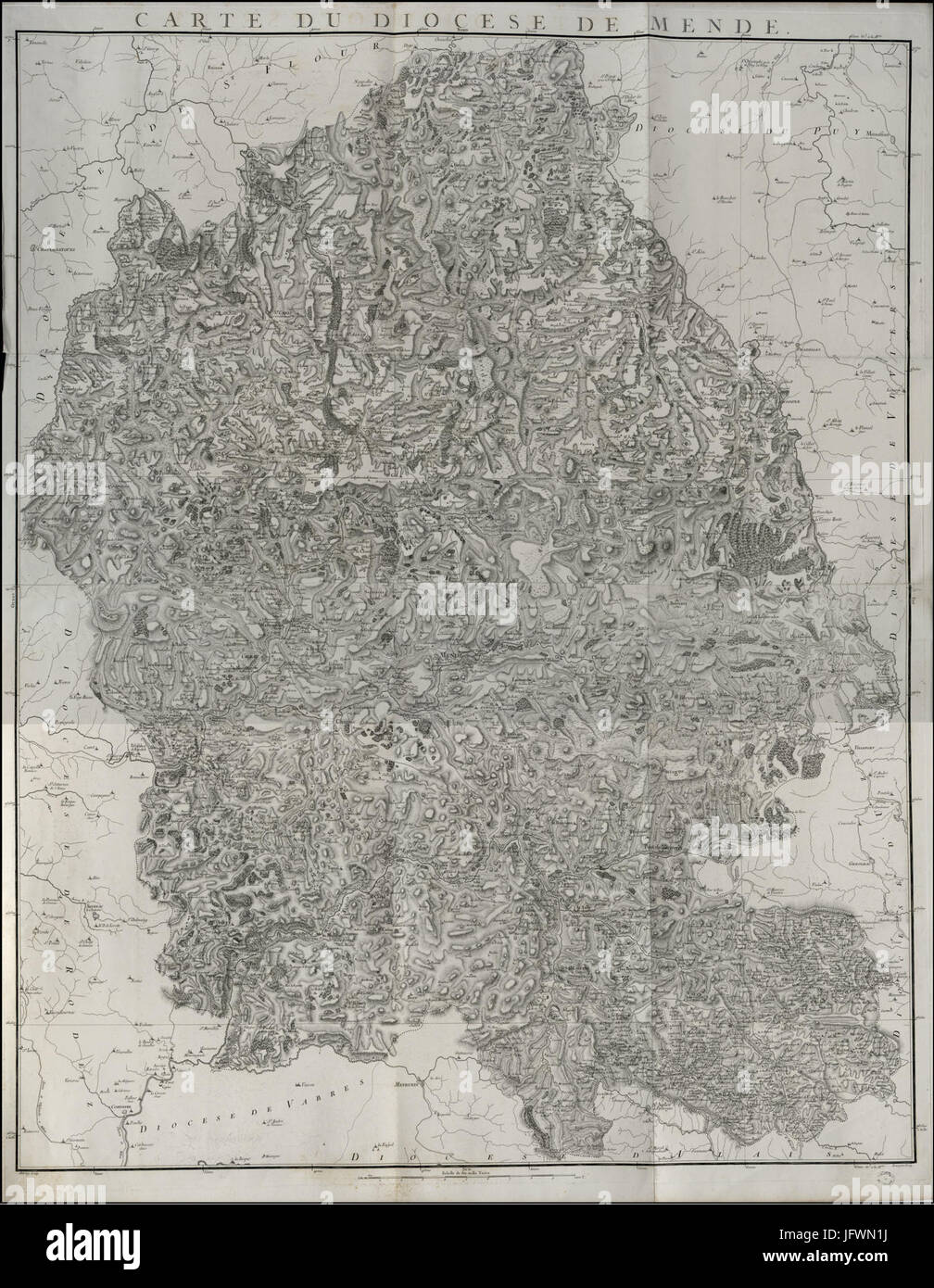 Carte du diocèse de Mende Stock Photo - Alamy