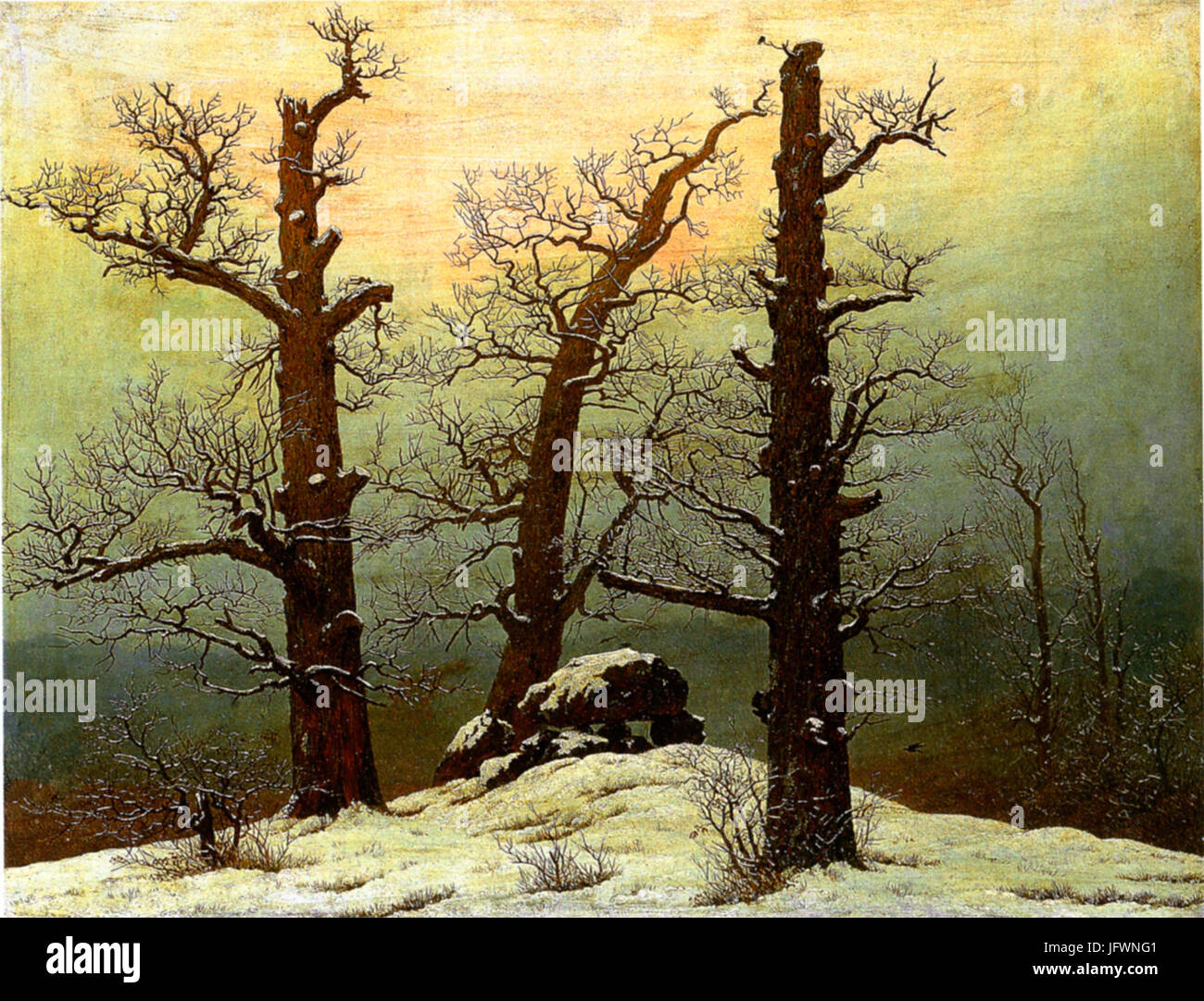 Caspar David Friedrich - Hünengrab im Schnee Stock Photo - Alamy